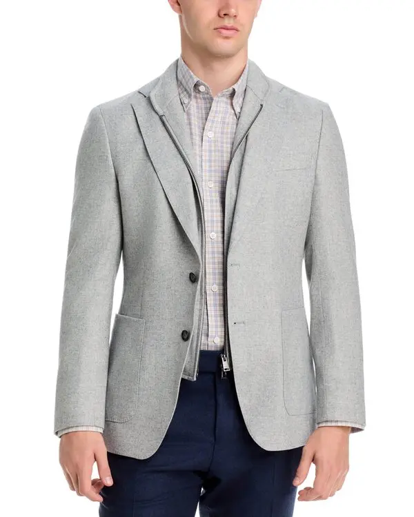 BOSS Hutson Wool Blend Slim Fit Sport Coat & Removable Bib