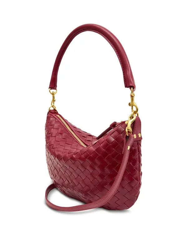 Clare V. Petit Moyn Woven Leather Shoulder Bag