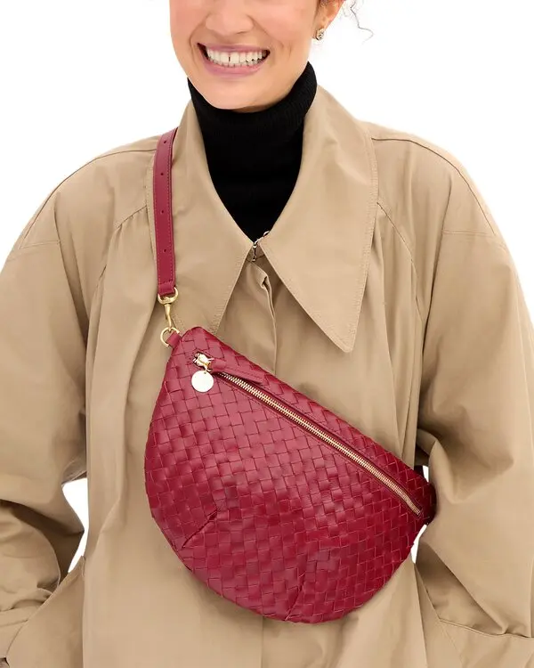 Clare V. Grande Fanny Woven Leather Belt Bag