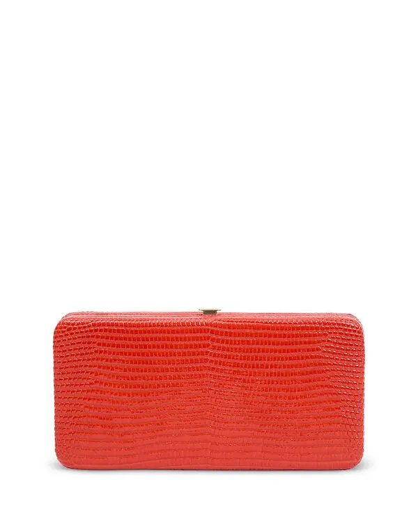 Clare V. Le Tabac Lizard Embossed Leather Clutch - Red