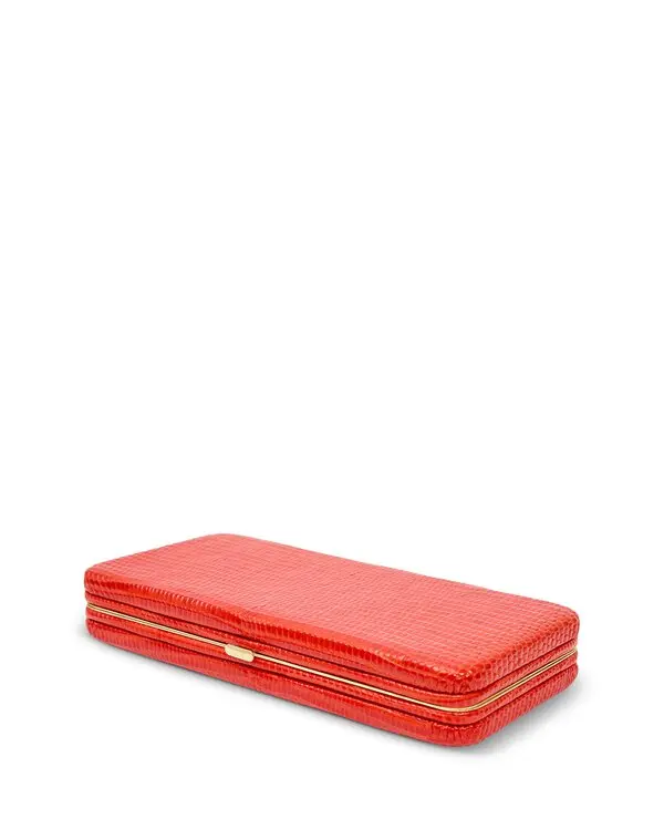 Clare V. Le Tabac Lizard Embossed Leather Clutch