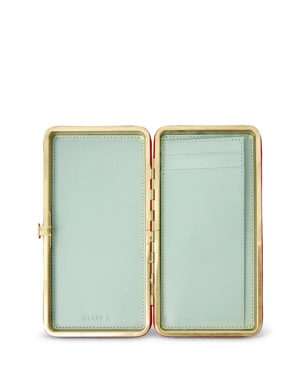 Clare V. Le Tabac Lizard Embossed Leather Clutch