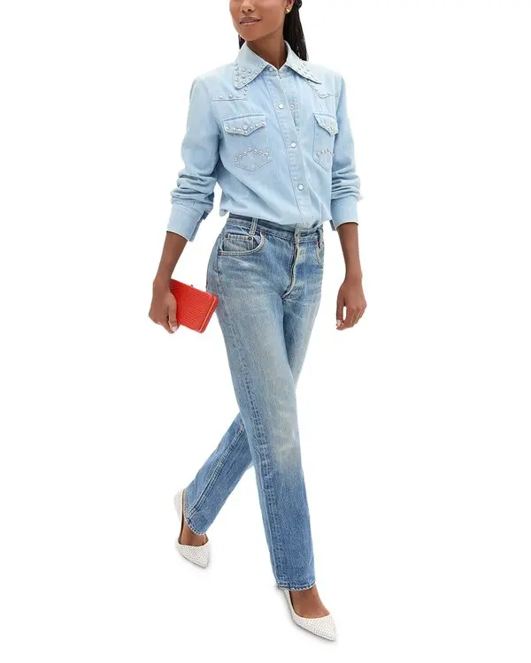 Clare V. Le Tabac Lizard Embossed Leather Clutch