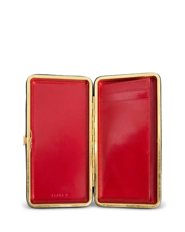 Clare V. Le Tabac Congo Croc Embossed Leather Clutch