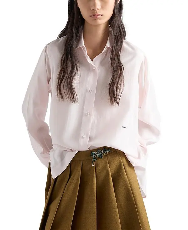 Prada Silk Poplin Shirt - Pink