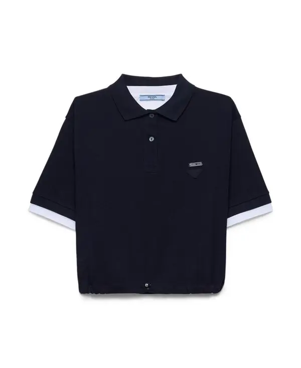 Prada Pique And Jersey Polo Shirt