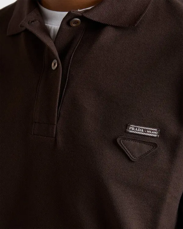 Prada Pique And Jersey Polo Shirt