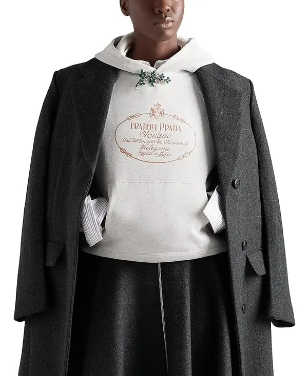 Prada Cotton Fleece Hoodie - Grey