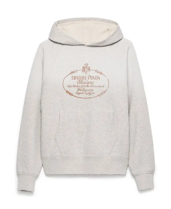 Prada Cotton Fleece Hoodie - Grey