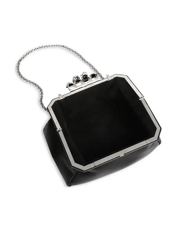 Alexander McQueen Knuckle Duster Leather Shoulder Bag - Black