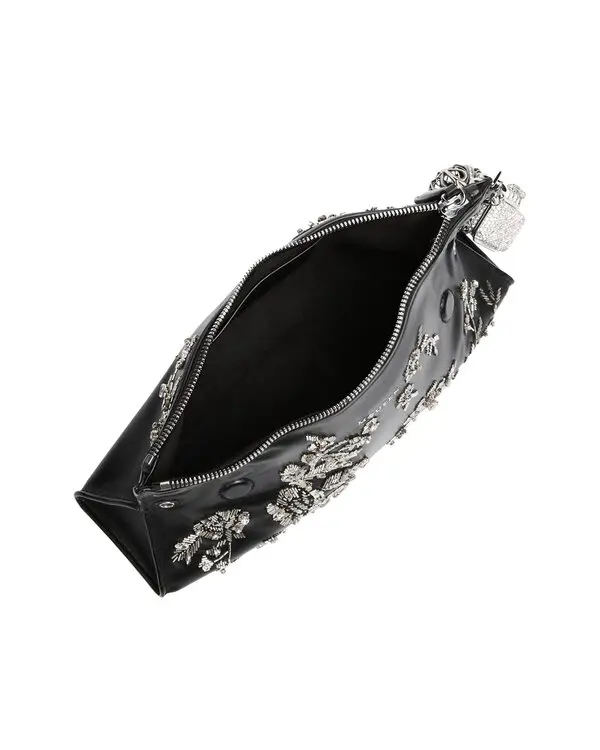 Alexander McQueen Floral Embroidery Leather Shoulder Bag