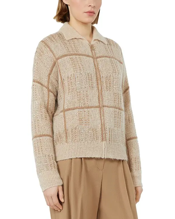 Max Mara Mstegizio Embellished Jacquard Cardigan - Ecru
