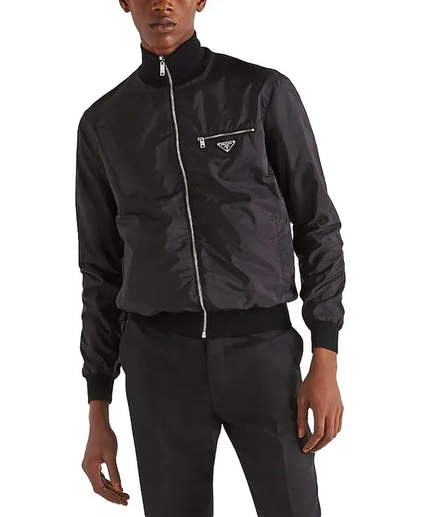 Prada Reversible Wool And Re-nylon Jacket - Black