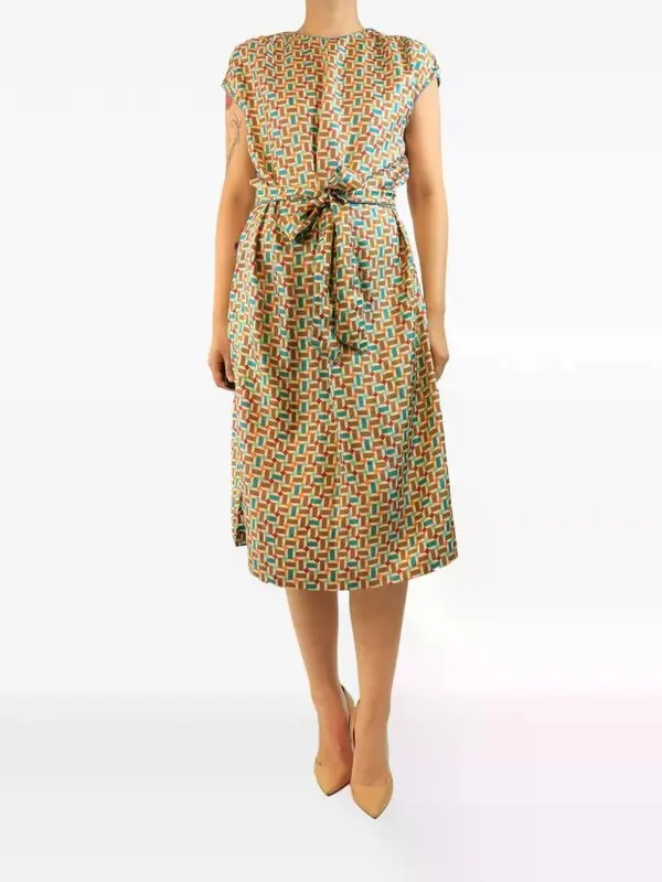 Loro Piana Geometric-print Midi Dress