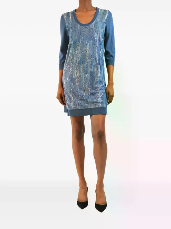 LOUIS VUITTON Sequin-embellished Mini Dress - Blue