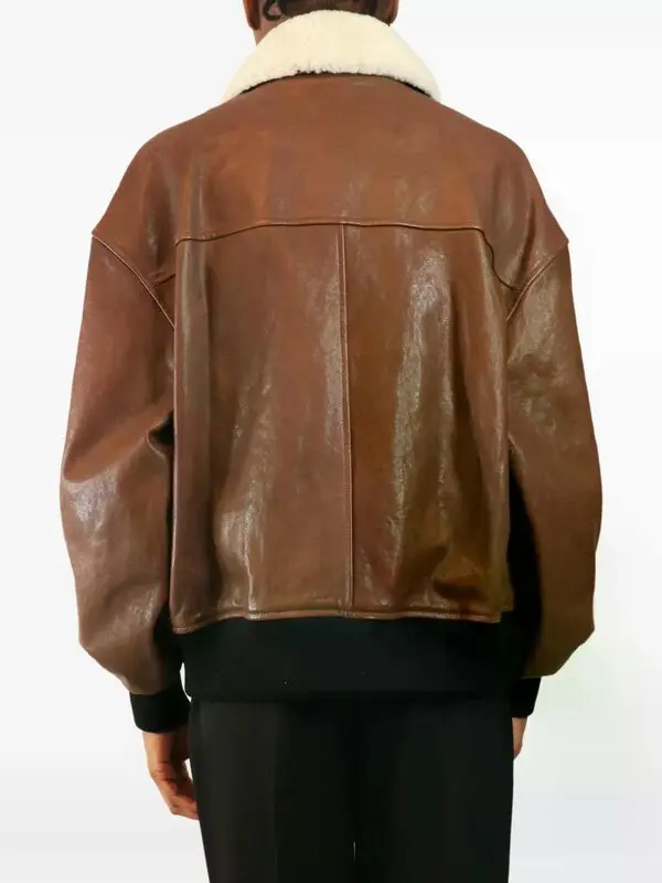 Khaite Shearling-trimmed Leather Jacket
