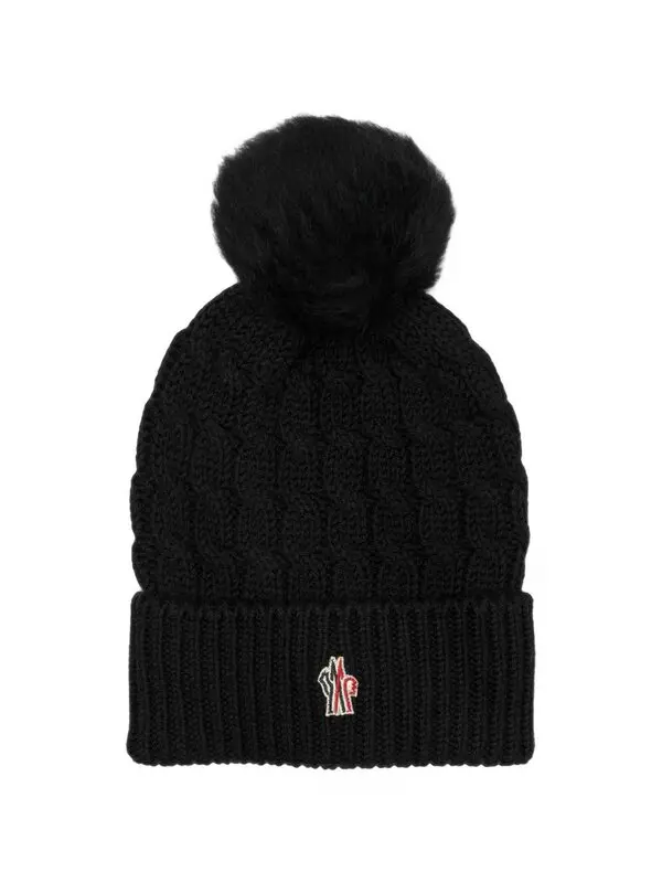 Moncler Cable-knit Pom-pom Beanie Hat