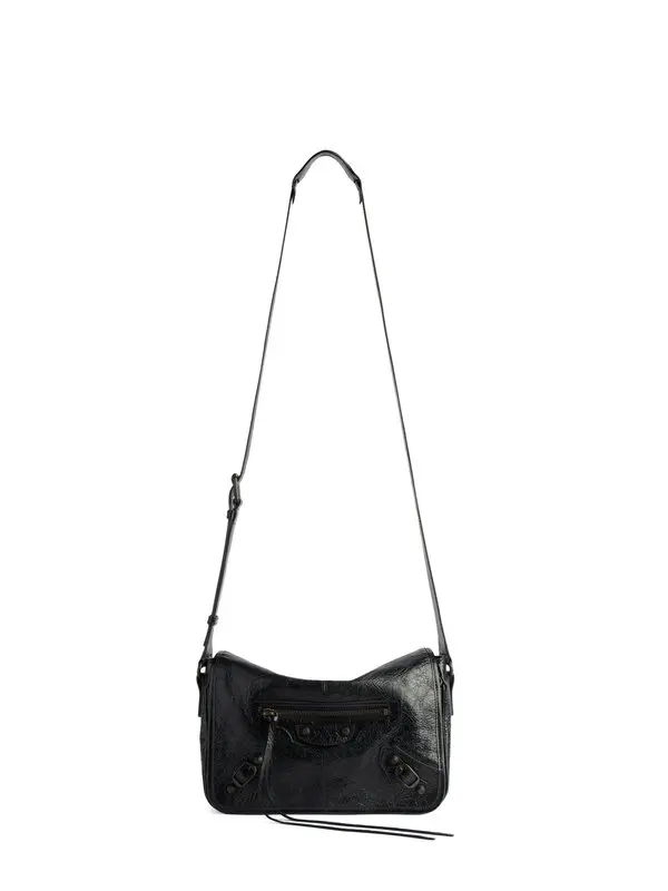 Balenciaga 100% Domestic Lamb Leather Crossbody Bag For - Black