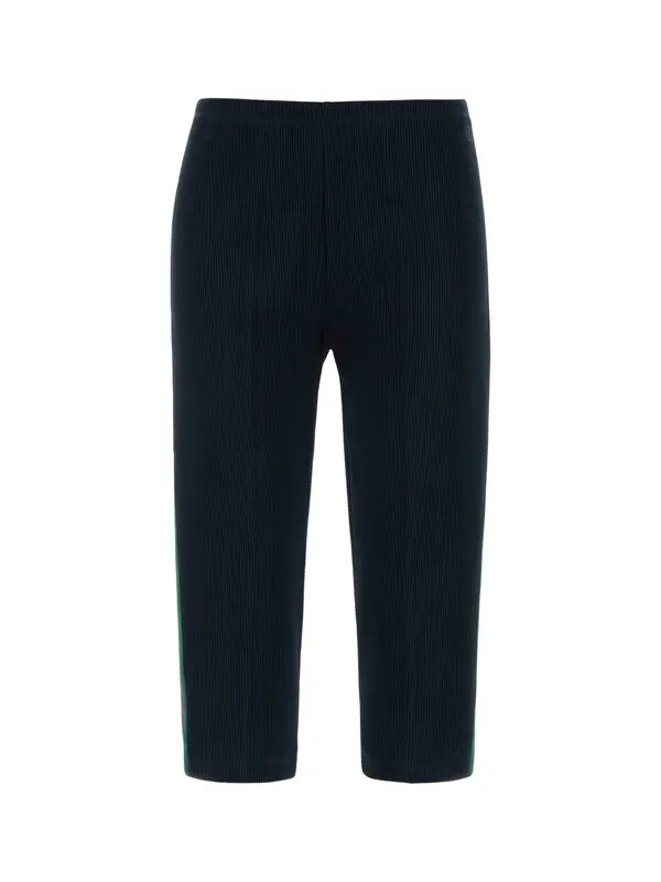 Gucci Embroidered Double G Ribbed T-shirt Trousers With Elastic Waist - Navy