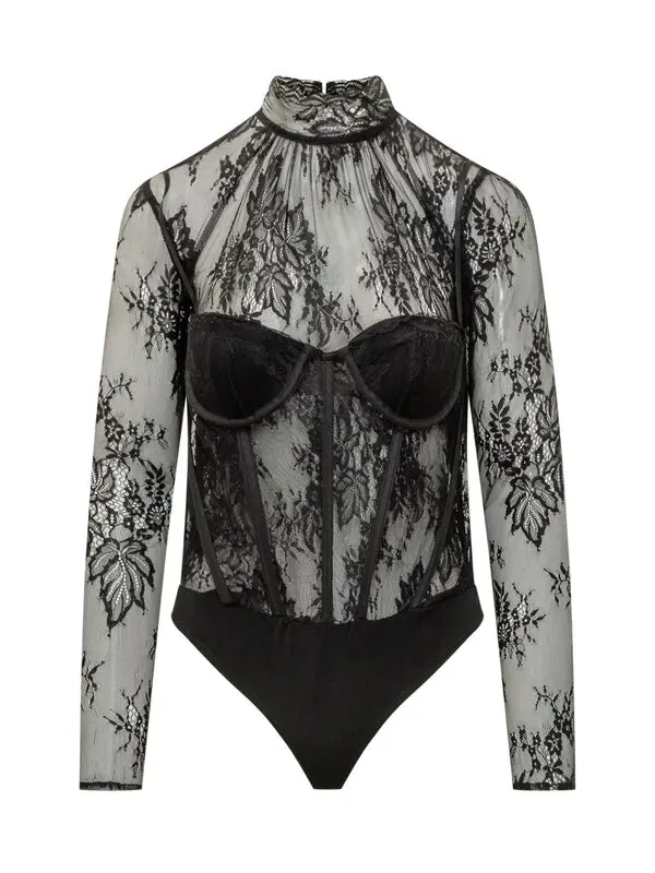ACTUALEE Black Body Bustier Top - Nero