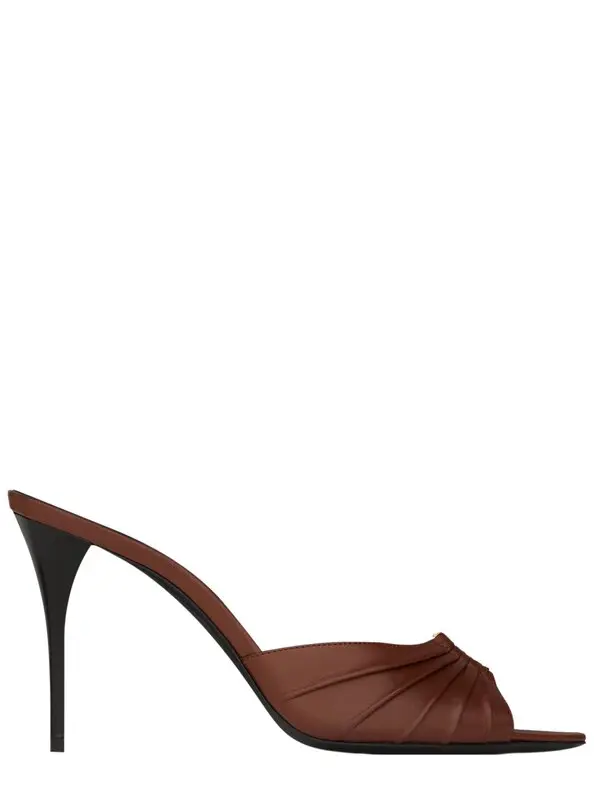 Saint Laurent Leather Envelope Clutch With Gold-tone Chain Strap - Brown