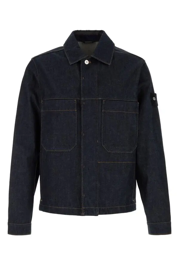 Stone Island Biker Jacket Blue Raw - Multicolor