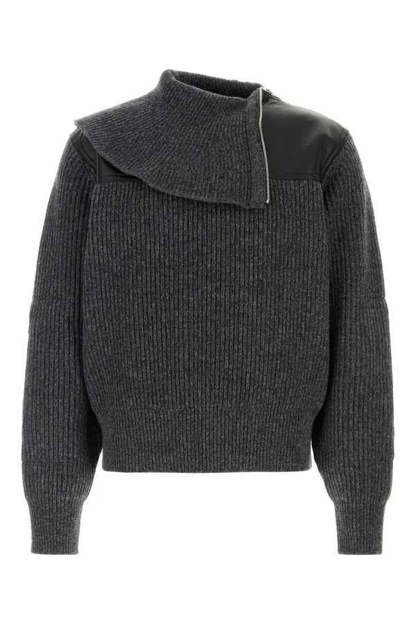 Bottega Veneta Dark Grey Wool Blend Sweater - Gray