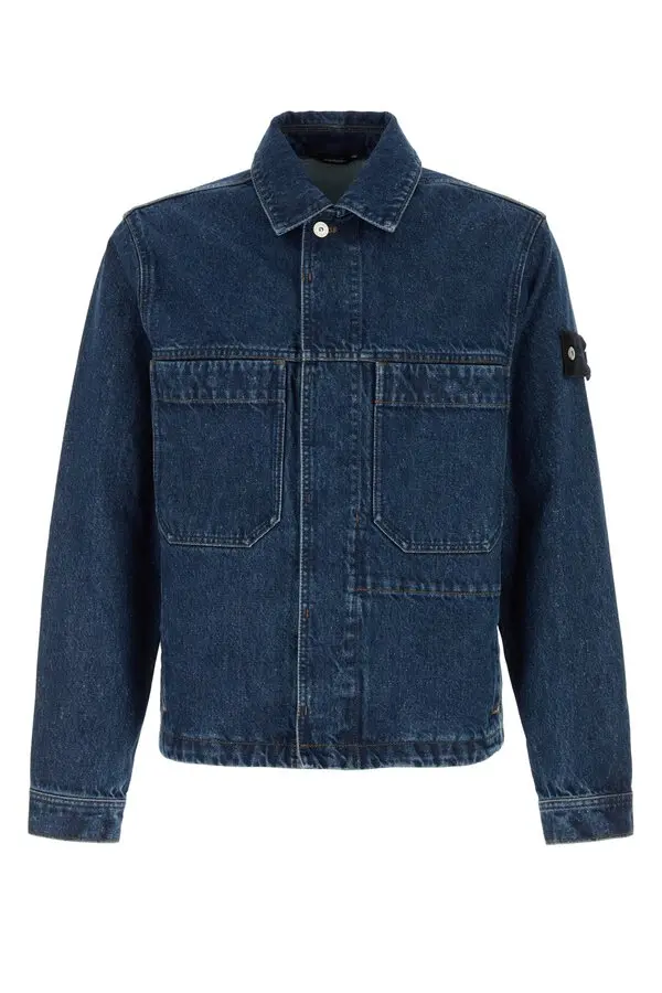 Stone Island Biker Jacket Blue Medium Wash - Multicolor