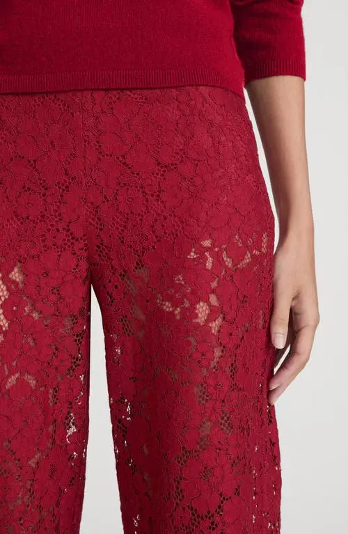 FRAME The Lace High Waist Wide Leg Pants