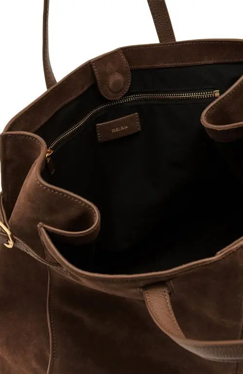 REISS Indigo Oversize Suede Tote