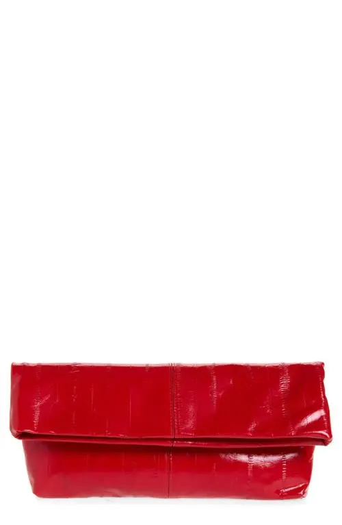 REFORMATION Inez Leather Clutch - Ladybug Eel