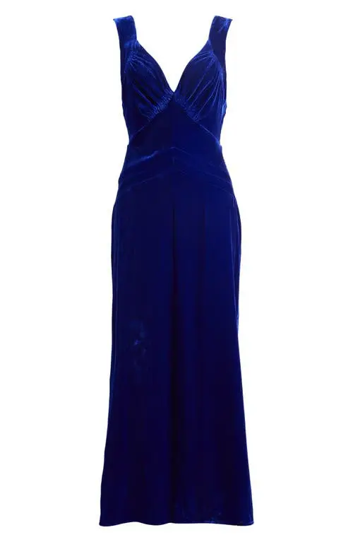 REFORMATION Legacy Velvet Gown - Electric Blue