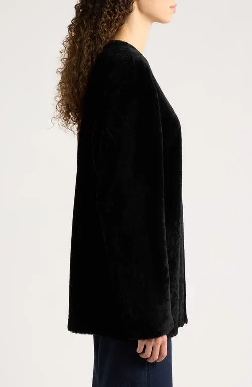 FRAME Genuine Shearling Collarless Coat