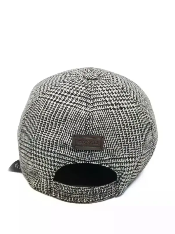 Canali Prince Of Wales-check Wool Baseball Cap
