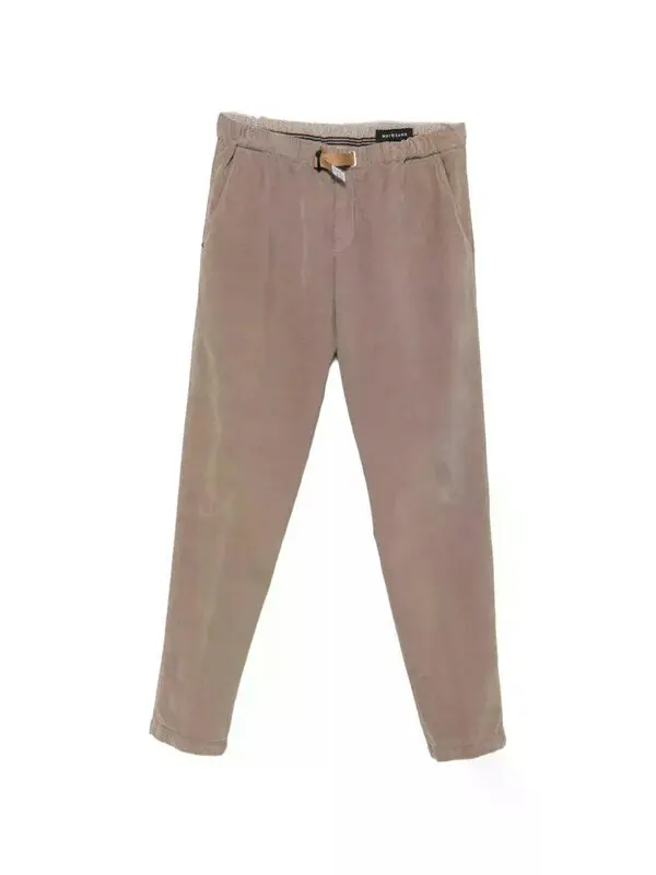 WHITE SAND Belted Corduroy Tapered Trousers - Neutrals