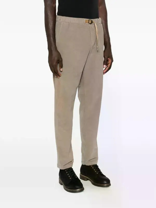 WHITE SAND Belted Corduroy Tapered Trousers