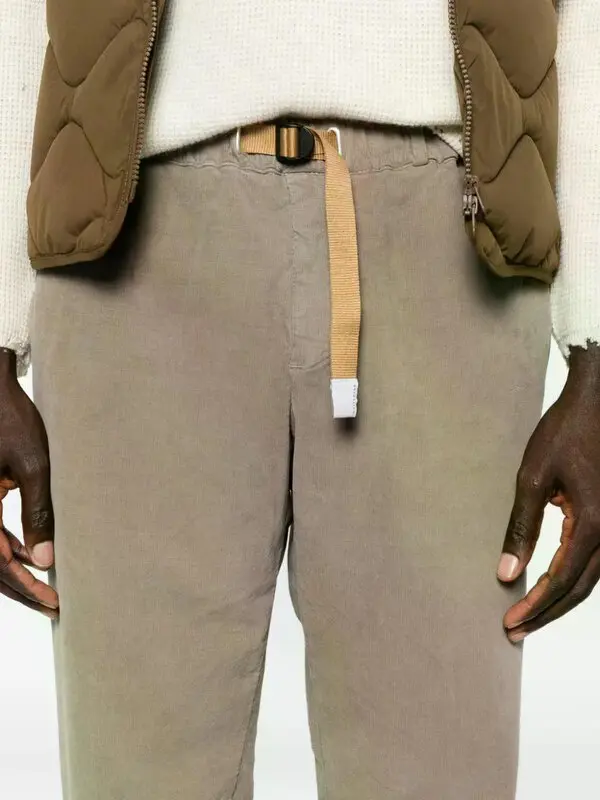 WHITE SAND Belted Corduroy Tapered Trousers