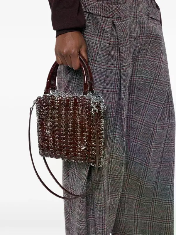 Rabanne 1969 Flip Bag In Reversible Embossed And Silver Leather