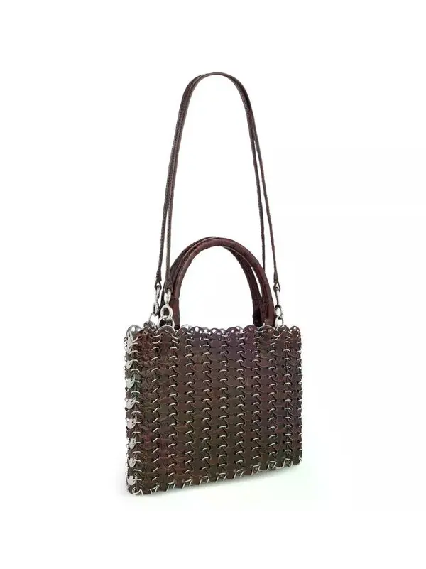 Rabanne 1969 Flip Bag In Reversible Embossed And Silver Leather