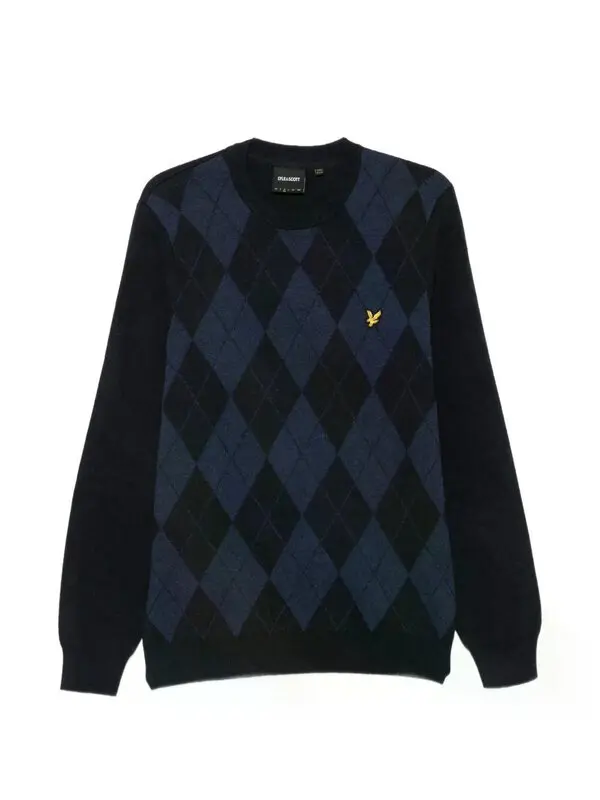 LYLE & SCOTT Argyle-pattern Sweater - Blue