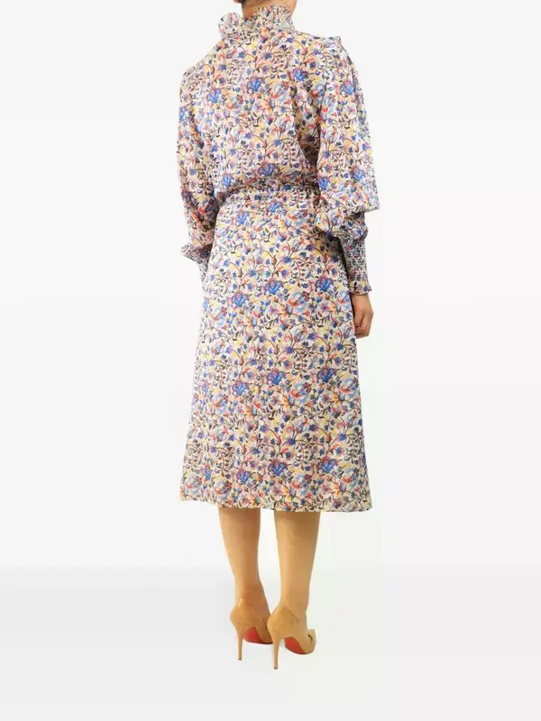 ISABEL MARANT VINTAGE Floral-print Ruffled Midi Dress