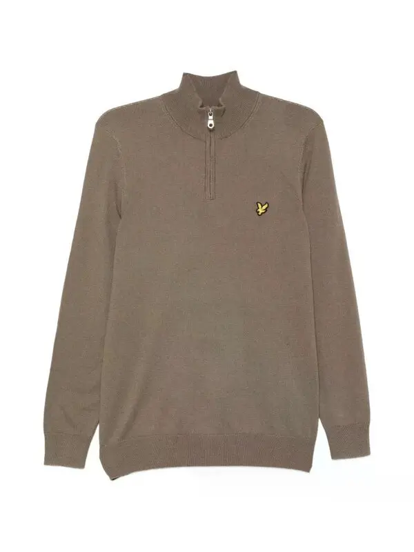 LYLE & SCOTT Quarter-zip Logo-patch Sweater - Green