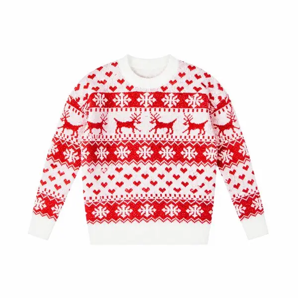 YUMI Heart Fairisle Christmas Jumper - Red