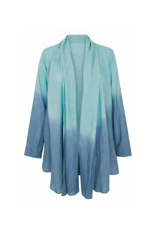 TIGER AND THE MONKEY The Natasha Organic Cotton Open Front Shirt - Blue