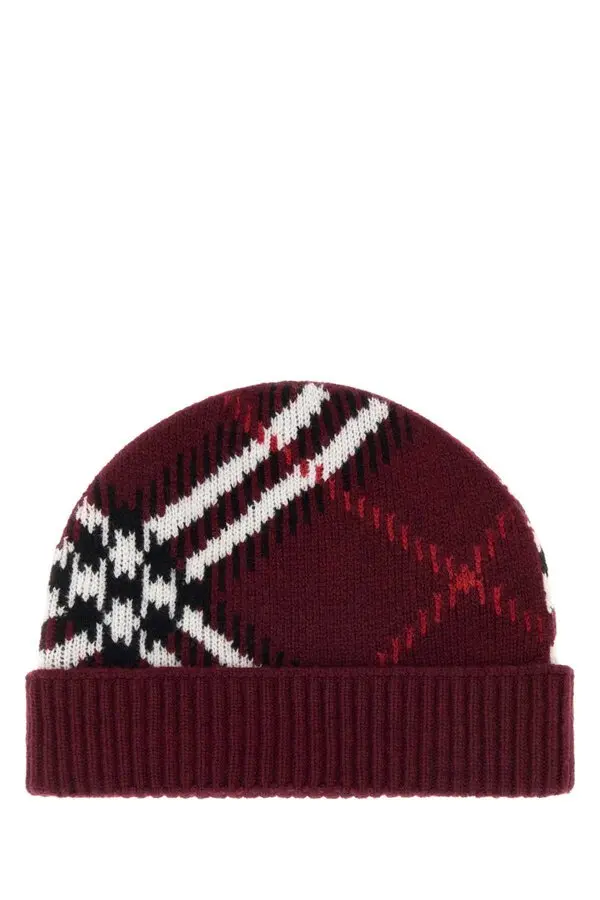 Burberry Embroidered Cashmere Blend Beanie Hat