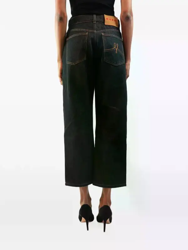 Marni Flower-embellished Cropped Jeans