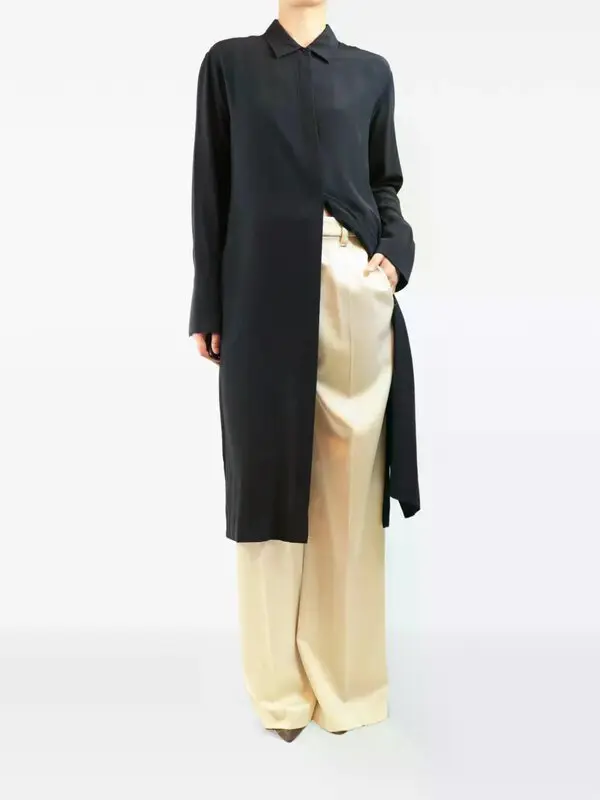 JOSEPH Crepe Shirt Midi Dress - Black