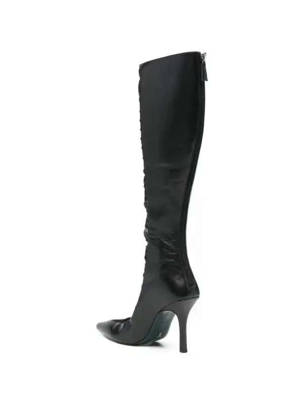 Patrizia Pepe Ruffled Leather Boots