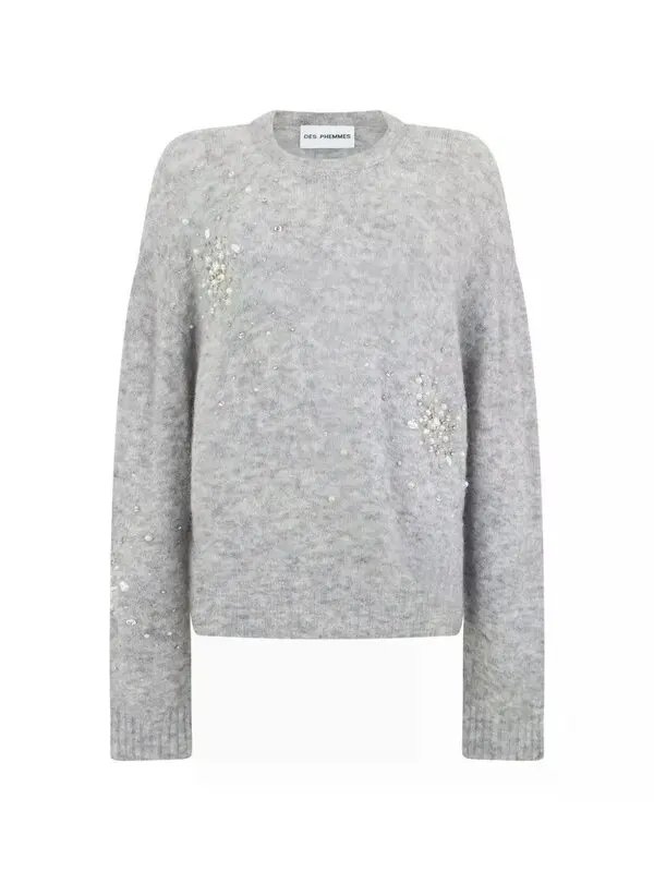 DES_PHEMMES Embellished Knitted Sweater