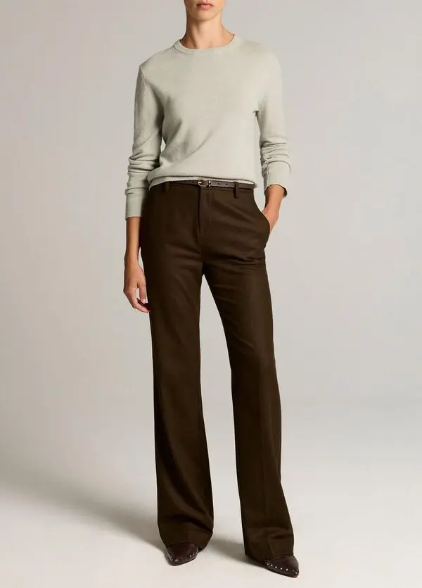 Vince Simone Mid-rise Italian Flannel Slim Flare Pant - Cypress